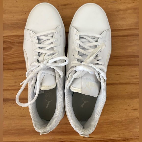 Puma | Shoes | Puma Classic White Leather Sneakers | Poshmark